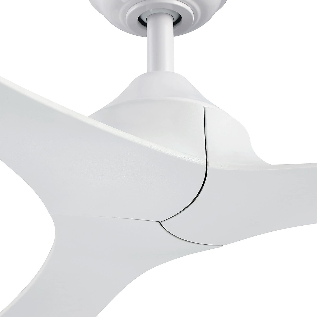 Ceiling Fans without Lights 56 Inch White Ceiling Fan No Light for Bedroom Living Room, Low Profile Outdoor Ceiling Fans for Patios, Remote Control, Reversible 3 Blades, Ventilador de Techo