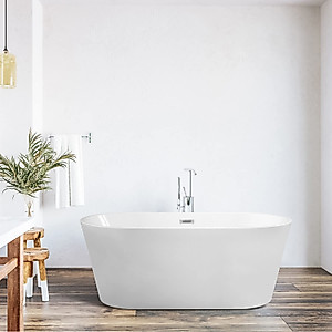 Altair Design Cielo 59" x 30" Freestanding Soaking Acrylic Bathtub in White