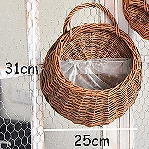 UXZDX Hand-Woven Hanging Basket Storage Basket Flower Pot Wall Hanging Basket Potted Flower Pot Basket Rattan Basket
