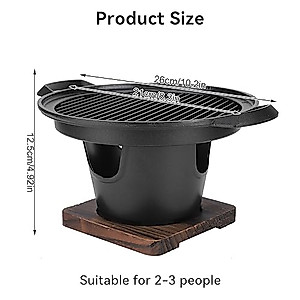 Tissting Smokeless Grill Charcoal Grill Korean Barbecue Grill Household Portable Mini Charcoal Stove BBQ Suitable for Outdoor Camping, Picnic, Beach, Party Use(10.2x8.3x4.9in)