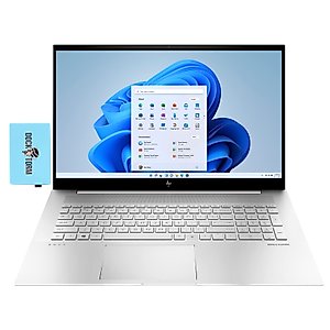 HP Envy 17t CG 17.3" Touch FHD Laptop (Intel i7-1195G7 4-Core, 16GB RAM, 128GB SSD + 1TB HDD, Intel Iris Xe, 1920x1080, Backlit KB, FP Reader, WiFi 6, BT 5, Win11H) w/Hub