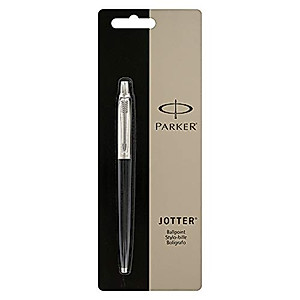 Parker Jotter 3 Colours - 1 Black + 1 Blue + 1 Red Ballpoint Pen 1.0mm, Medium Point, Black Ink (Jotter Box) (Medium Point, Black)