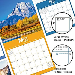 2023-2024 Wall Calendar - Wall Calendar 2023-2024 Monthly, Jul 2023 - Dec 2024, 12" x 24" (Open), Wall Calendar with Daily Blocks, Perfect Calendar for Organizing & Planning - National Parks