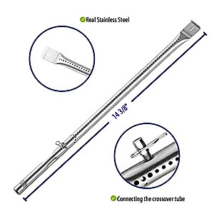 Grill Repair kit for Charbroil Advantage Series 4 Burner 463240015, 463240115, 463343015, 463344015 Gas Grills, Stainless Pipe Burner, Heat Plate Tent Shield, Adjust Carryover Tube Replacement Parts