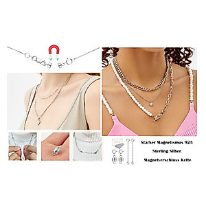 925 Sterling Silver Magnetic Jewelry Clasps Magnetic Necklace Clasps and Closures Sterling Silver Bracelet Necklace Extender