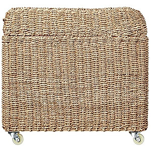 Household Essentials Rolling Seagrass Wicker Storage Seat