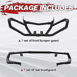 A & UTV PRO Front & Rear Bumper Kit for for Can Am Outlander G2 450 500 570 650 800 850 1000 MAX 2012-2022, Heavy Duty Combined Brushguard Bumper Protector Accessories, Replace OEM#715004837,715004920