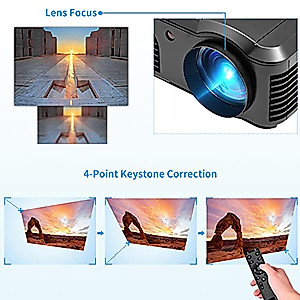 [-$145]Projector 7500Lm HD 1080P WiFi Bluetooth Projector with Android OS Support 4D Keystone/Zoom Home Theater with 200” Display/HiFi Speaker Compatible with TV Stick/HDMI/USB/iOS/Laptop/PS5/Blu-ray