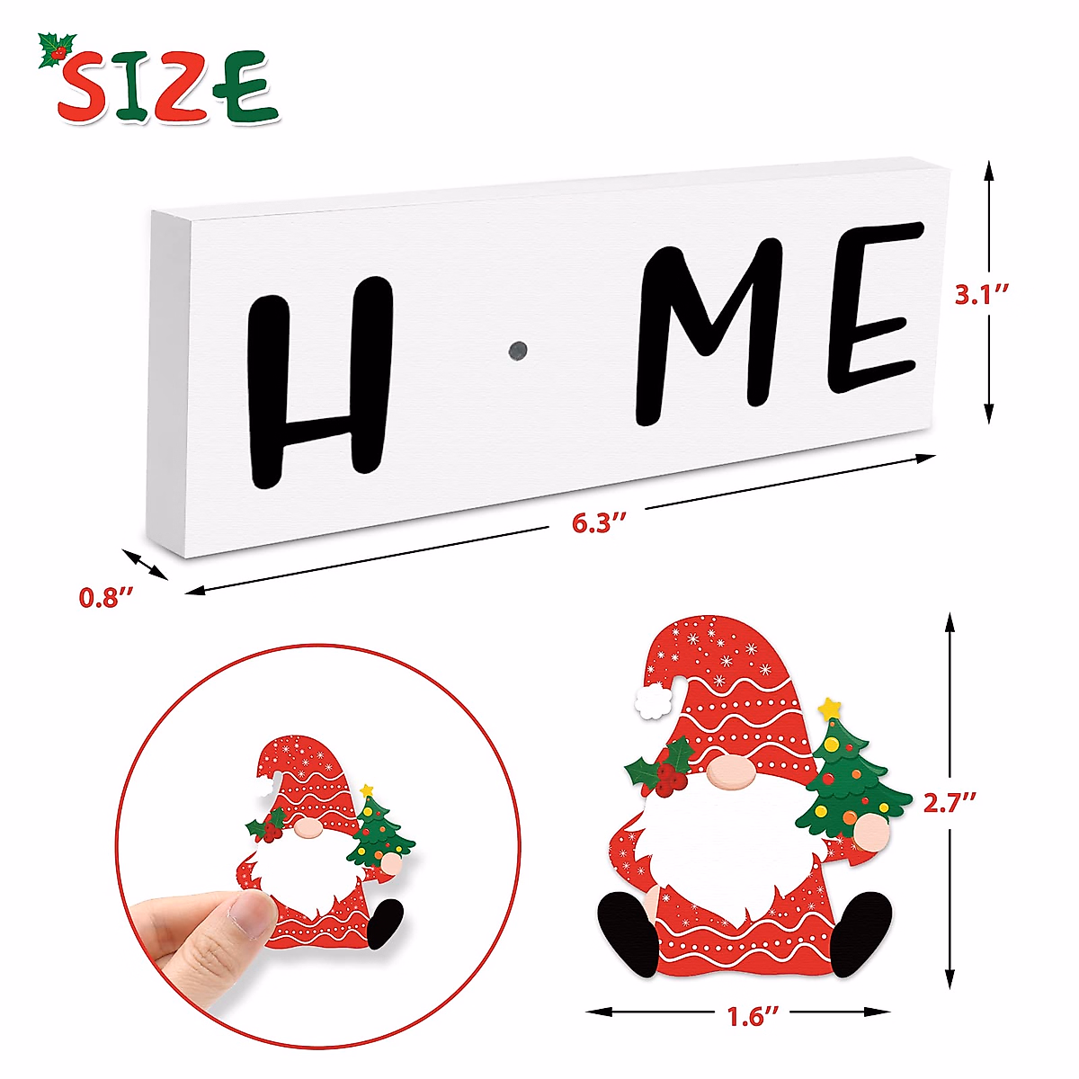 Yaaaaasss! Easter Interchangeable Home Love Sign, Seasonal Holiday Wood Decor with 12 PCS Magnet Gnome Pieces Spring Tiered Tray Decoration Double-Sided Gnome for Shelf Kitchen Housewarming Gift