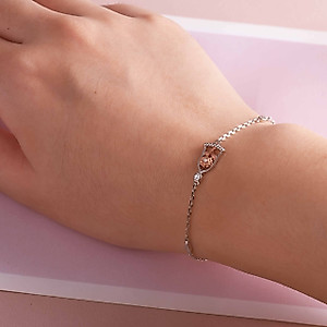 JXJL Friendship Bracelets for Women - 925 Sterling Silver Rose Flower Bracelet Jewelry Birthday Xmas Gifts for Wife Mom Daughter (6)
