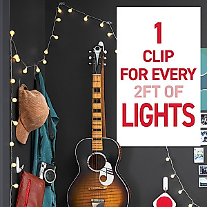 Command Indoor Mini Light Clips, Damage Free Hanging Light Clips with Adhesive Strips, No Tools Mini Wall Clips for Hanging Lights and Cables, 45 Clear Clips and 54 Command Strips