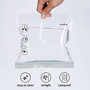 ECOHUB Clear TSA Approved Toiletry Bag 2 Pack 100% 3-1-1 Compliant Quart Size Travel Toiletry Bag TSA Liquid Bag Travel Essentials Clear Travel Bags for Toiletries for Women Men (2pcs Grey)