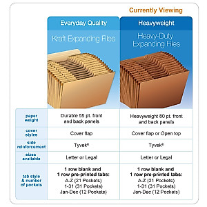 Globe Weis /Pendaflex Heavy Duty Expanding File with Flap, 12 Monthly Pockets, 1/3 Cut Tabs, Brown, Letter Size (R117MLHD)