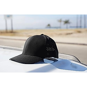 ANKOR Ultra Performance Baseball Hat | Water & Sweat Resistant | Breathable | Golf | Boat | Beach | Lake | Workout | Fishing |Everyday | Minimalist | Men and Women (Black)