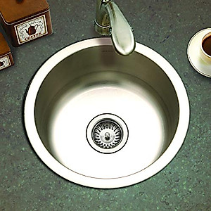 Houzer SCF-1830-1 Hospitality Series Topmount Stainless Steel Round Bar/Prep Sink