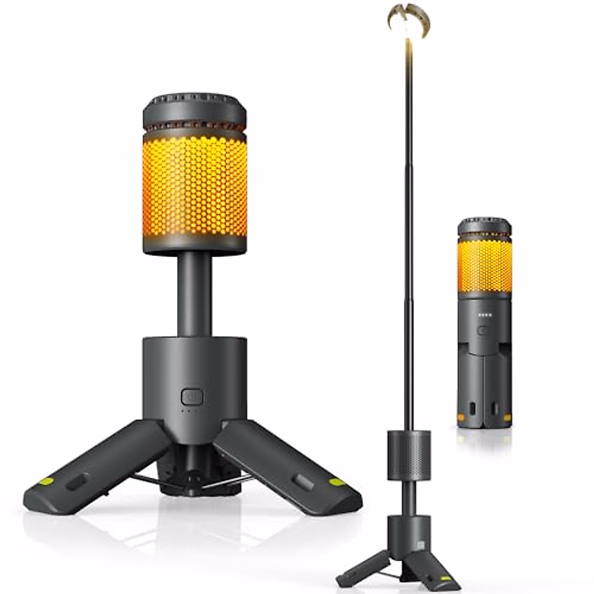 Camping Lantern Rechargeable - Multifunction LED Lantern Battery Powered 10000mAh- Portable Camping Lamp and Flashlight - Telescoping Camp Lights for Hiking,Camping,Emergency Lighting Black