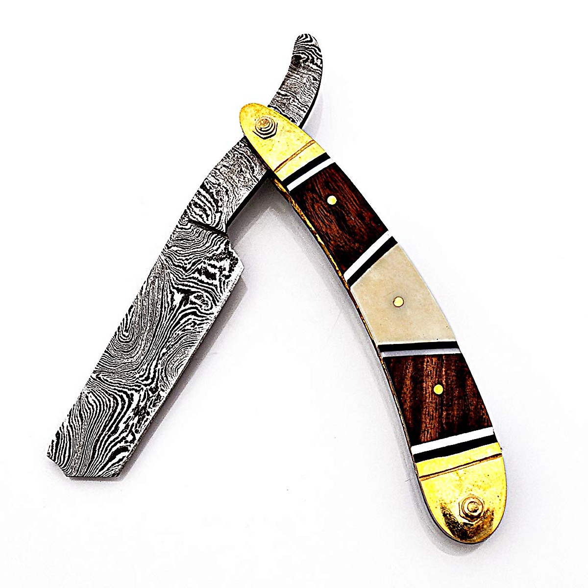 R-51 Custom Hand Made Damascus Steel Straight razor Folding Razor With Shaving Ready Classic Barber Blade Edge
