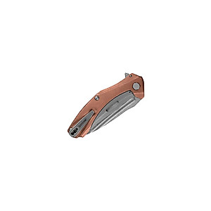Kershaw Copper Natrix Pocket Knife; 3.25 in. D2 Corrosion Resistant Steel; Heavy Stonewashed Copper Handle, KVT Ball Bearing Opening (7007CU)
