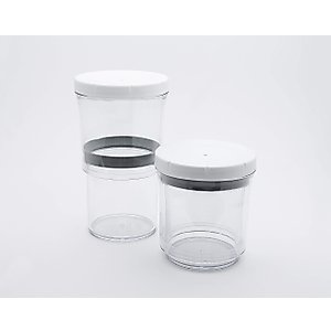 Botto The Adjustable Airtight Container 2-Pack | Push Down To Remove Air And Adjust Contents Between 16 oz & 32 oz (Clear)