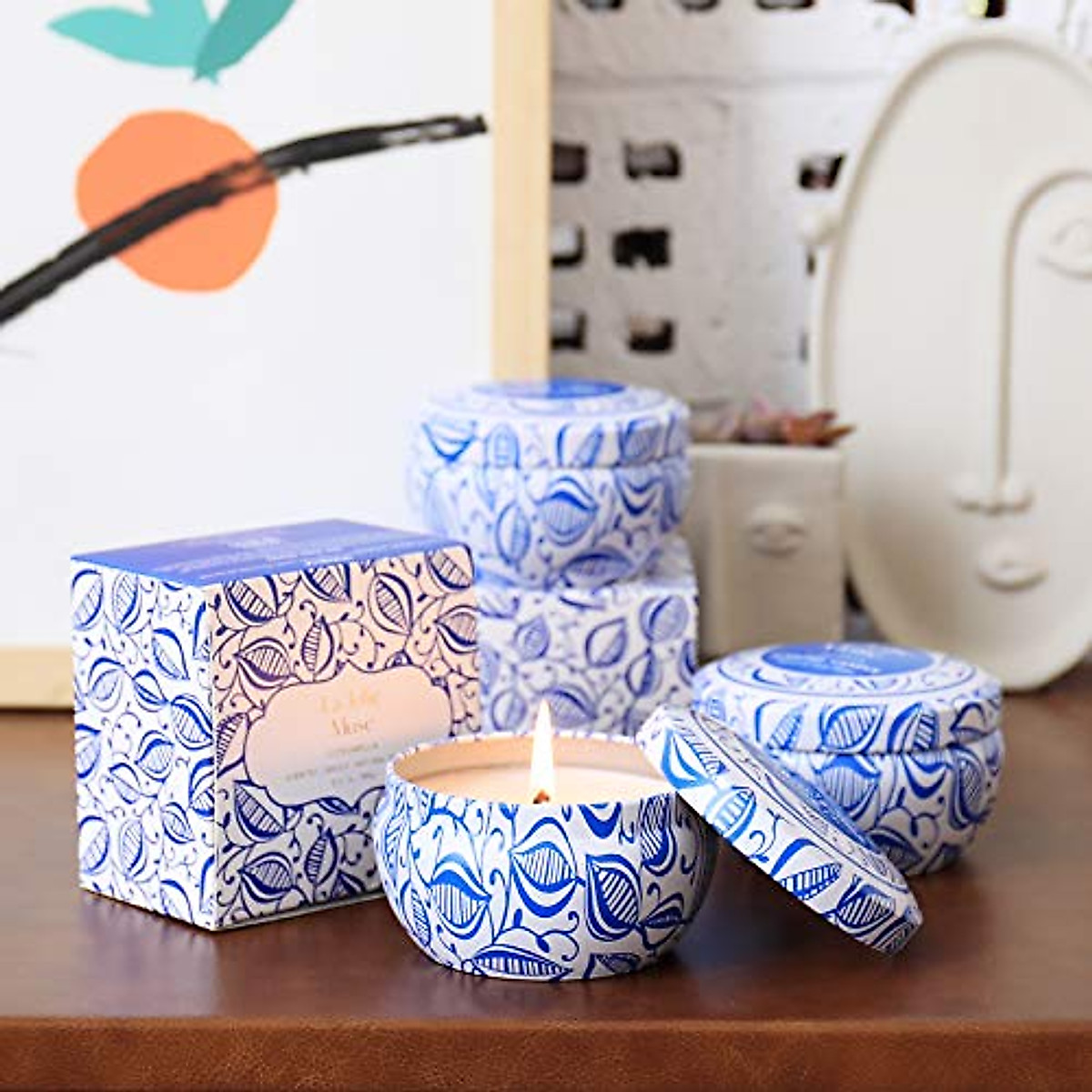 LA JOLIE MUSE Citronella Candles Outdoor Indoor, Citronella Candles for Patio Set 3, 45 Hours Buring Time Each, Natural Soy Wax Candles