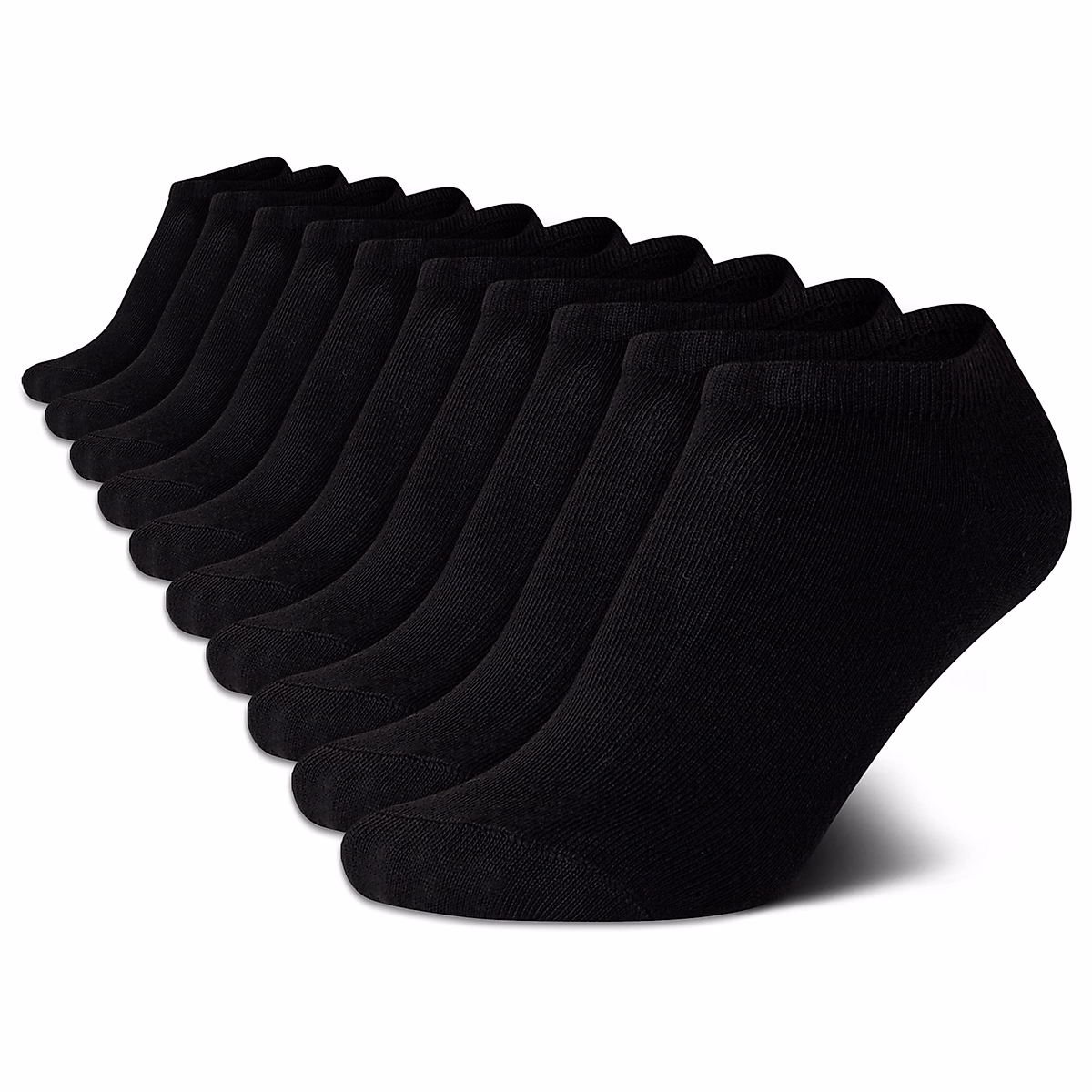 Steve Madden Women's Socks - 10 Pack Performance Cushion Low Cut Ankle Socks - Athletic Socks for Women, Size 5-10, Solid Black
