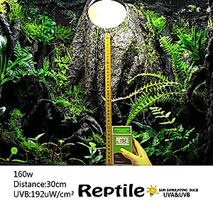 MCLANZOO Reptile Heat Lamp 160W Basking Spot Heat Bulb/Lamp/Light UVA UVB Mercury Self-ballasted Vapor Bulb High Intensity Sun Simulating Bulb for Reptile and Amphibian