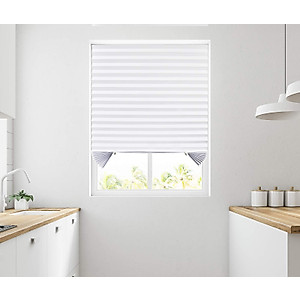 Mirrotek Pleated Window Paper Shades Light Filtering Blinds White 36" x 69" (Pack of 6 Temporary Blinds),MT1050