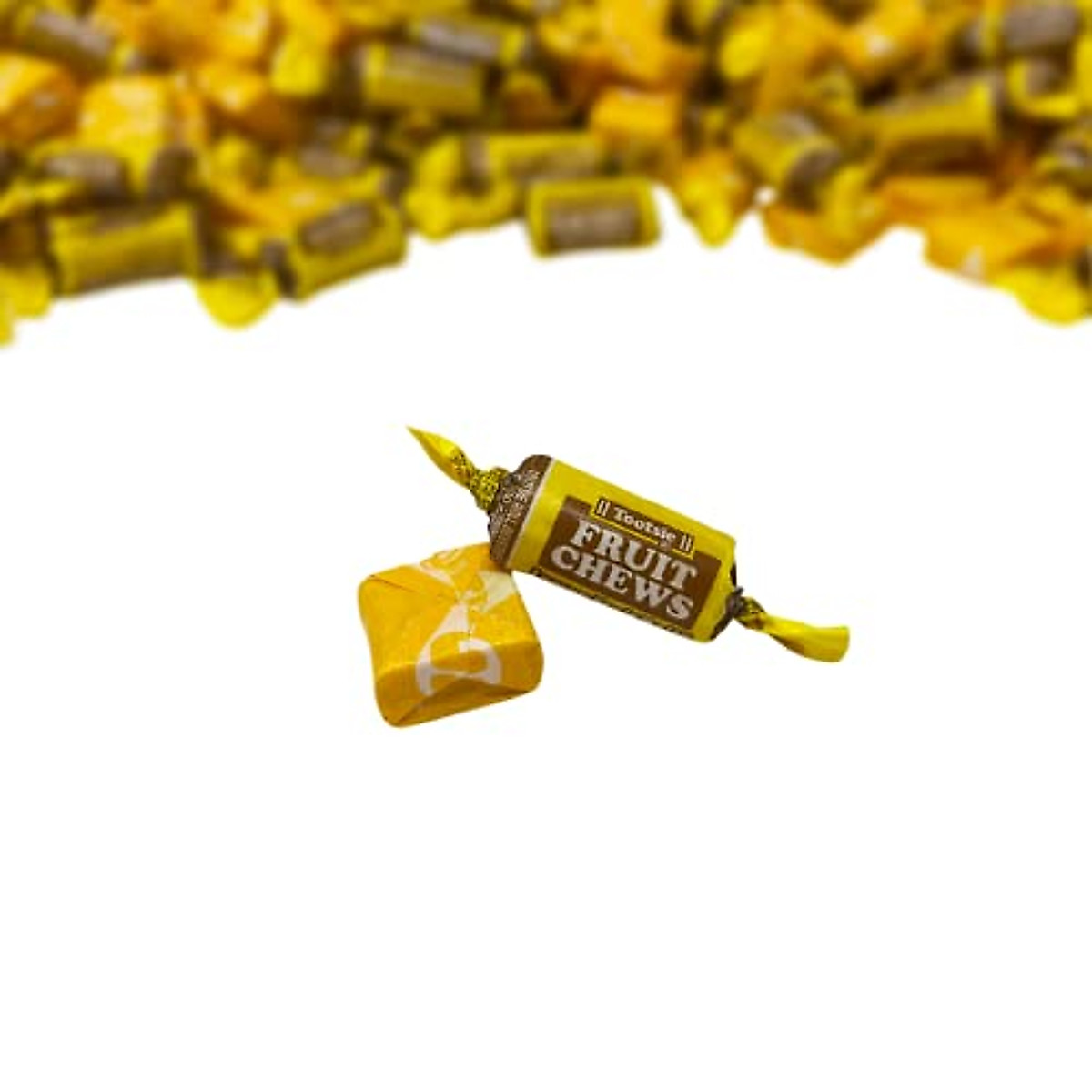 Chewy Lemon Candy Taffies - 3 lbs - Lemon Starburst and Tootsie Fruit Chews Soft Taffy Candies - Yellow Fun Sized Fruity Lemon Chew Assortment - Individually Wrapped, 48 oz.