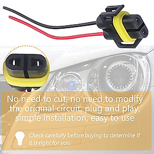 2 Pack H11 Headlight Wiring Harness Sockets,H11 Connector with Headlight Pigtail,Universal Fog Light Wiring Harness Connector Car Accessories for Most Cars SUVs Trucks