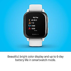Garmin Venu Sq Music, GPS Smartwatch with Bright Touchscreen Display, Features Music and Up To 6 Days of Battery Life, White and Slate (Renewed)