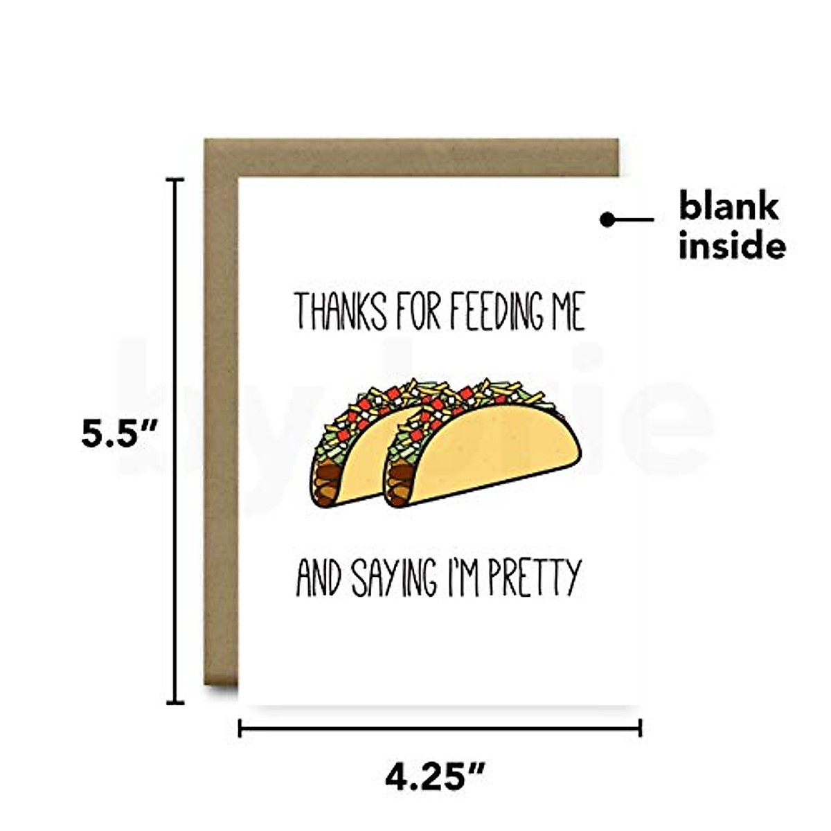Anniversary Card, Thanks for Feeding Me and Saying I'm Pretty Taco Greeting Card, Funny Anniversary Gift for Boyfriend, Husband, Girlfriend or Wife by brie