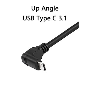 CERRXIAN 0.5m Up Angle USB C 3.1 Male to Female Square Flush Mount Panel Cable for Car, Boat, Motorcycle, Truck Dashboard(U-C3.1)