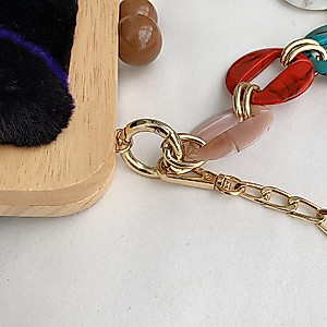 Women's Shoulder Bag Fashion Chain Tote Bag Wooden Clip Cross-body Bag Color Corduroy Cross-body Bag Wallet (Colored)