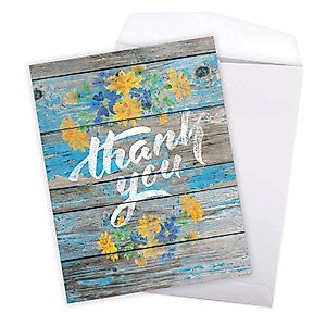 The Best Card Company - 1 Big Thank You Greeting Card (8.5 x 11 Inch) - Group Card for Showing Thanks, Appreciation, Gratitude - Blooming Driftwood J6108CTYG