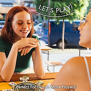 Double 15 Numeral Pro Size Mexican Train & Chicken Domino Set in Aluminum Case