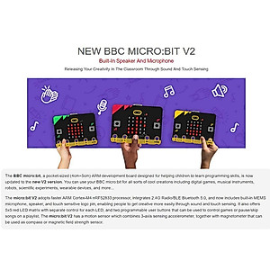 for Micro:bit V2 Go Kit Pocket-Sized BBC Built-in Speaker and Microphone Upgraded Processor ARM Cortex-M4 2.4G Radio/BLE Bluetooth 5.0 Touch Sensitive Logo @XYGStudy