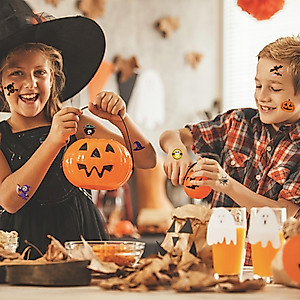 180pcs 60 Designs Halloween Temporary Tattoos for Kids, Children Fake Tattoos Stickers Party Supplies, Pumpkin Lantern Ghost Vampire Tattoo Body Sticker Halloween Party Themed Accessory Decorations