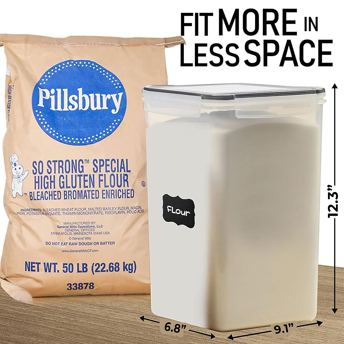 WHITE FEATHER SUPPLIES 2 PC [8.5L / 287 Oz] Extra Large Airtight Food Storage Containers with Lids - BPA Free Kitchen and Pantry Organization Containers for Baking Supplies, Cereal, Flour, Sugar, Rice