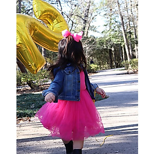 XUNYU Baby Girls Tulle Dresses Toddler Infant Tutu Dress Cotton 6 Months-7 Year Princess Birthday Sundress Rose