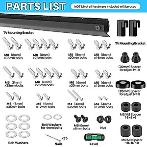 No Stud TV Mount for All Brand 22-55 Inch TVs, Universal Studless TV Drywall Mount Bracket for Flat Screen TVs Monitors, Low Profile, Loading Capacity 100lbs, Max Vesa 400 x 400mm