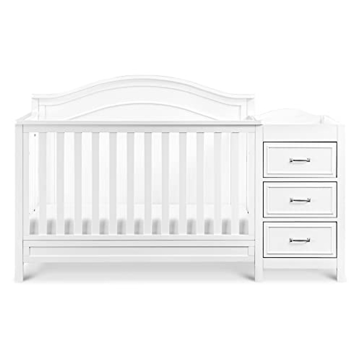 DaVinci Charlie 4-in-1 Convertible Crib and Changer Combo in White