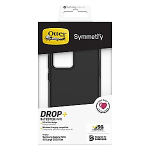OtterBox Galaxy Note20 Ultra 5G Symmetry Series Case - BLACK, ultra-sleek, wireless charging compatible, raised edges protect camera & screen