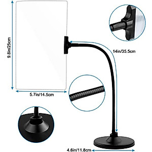 4X Magnifying Glass with Stand, 10"x6" Flexible Gooseneck Magnifying, Large Page Magnifier for Reading Small Prints & Low Vision Seniors with Aging Eyes