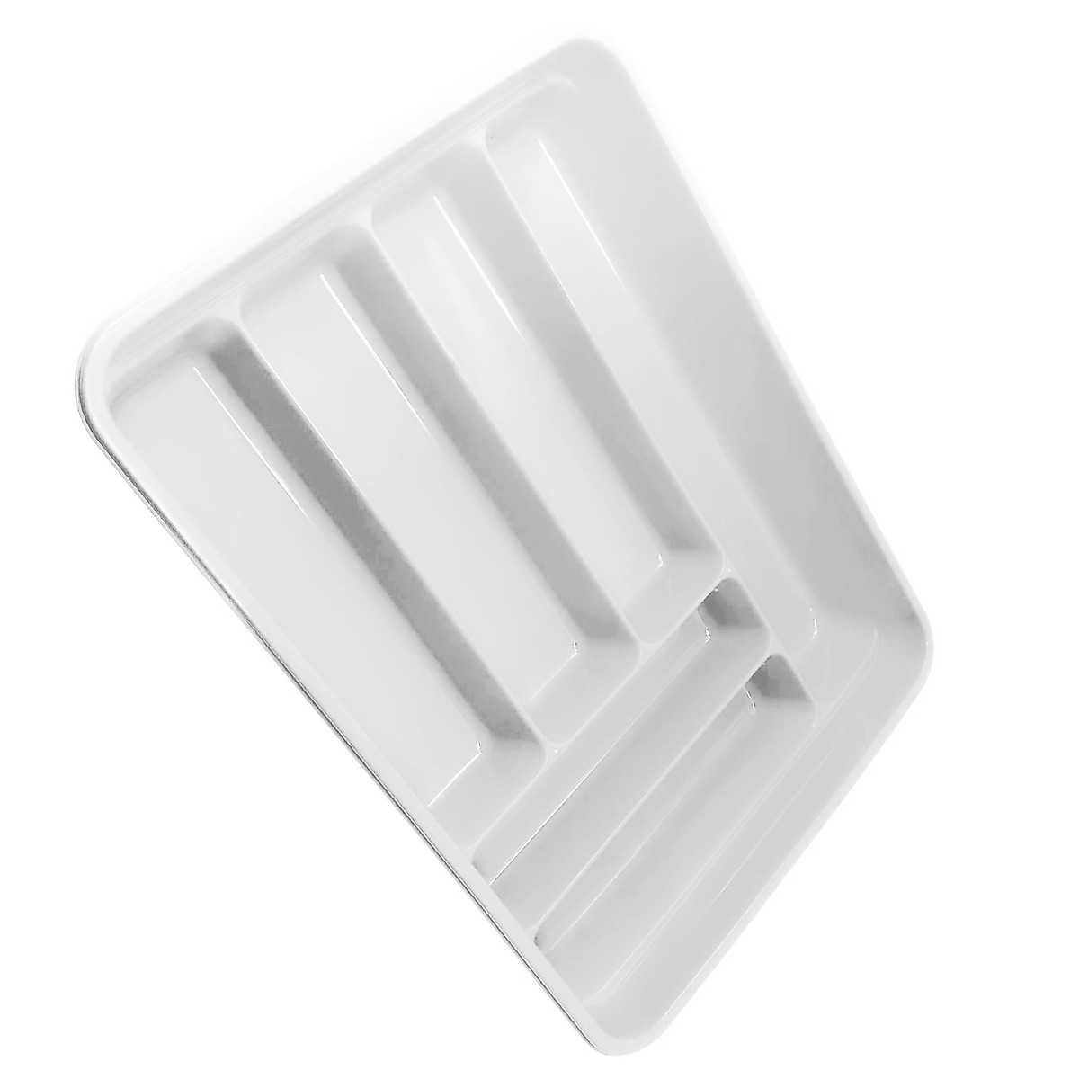 PLASTIFIC 1 Tier Large & Deep CUTLERY TRAY Flatware Organiser Strong Plastic Drawer Sliding Tidy Multipurpose flatware Holder Kitchen Accessories for Tableware(1A - White)…