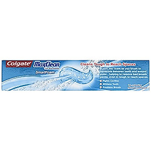 Colgate Max Clean Whitening Foaming Toothpaste with Fluoride, Effervescent Mint, 6 Ounce, 4 Pack