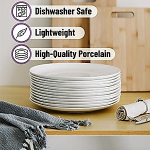 BTaT- White Dinner Plates, Set of 12, White Plates, White Dinner Plates Bulk, White Plate Set, Plates, Dinner Plates, Plates Set, Restaurant Dishes, White Porcelain Dinner Plates