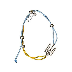 Tryzub Ukrainian bracelet 925 Sterling Silver Ukraine Flag National Emblem of Ukraine Unisex Link Bracelet 925 for Women Men Handmade in Ukraine