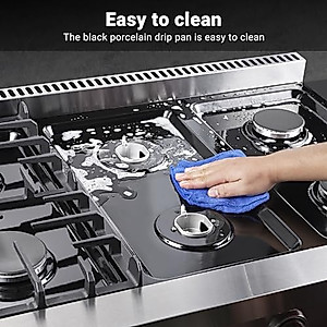 AAOBOSI Gas Cooktop 36 inch Gas Stove Built-in Gas Range Commercial Gas Stove Top, Propane Cooktop NG/LPG Switch, 6 Cast Iron Stove Top Covers for Gas Burners with 6 Burners for Cooking, Gas Grilling