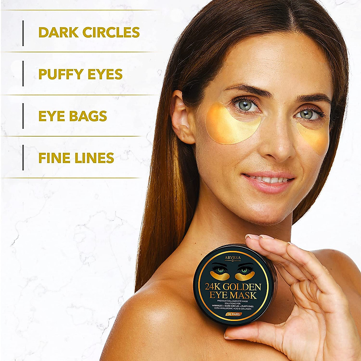 Arvesa Under Eye Patches - Eye Mask For Puffy Eyes And Dark Circles Reduce Wrinkles & Bags - Skin Treatment Pads Anti Aging Moisturizer Mask For Women Gift Eye Gel Pads