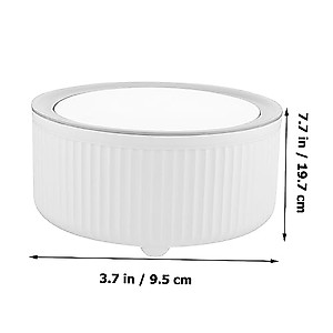 ANDRESLAD Desktop Press Garbage Recycling Bin Waste Paper Basket Animal Trash Can Press Top Trash Can Desk Garbage Can Trash Container Countertop Wastebasket Toillet Paper Bin White Plastic